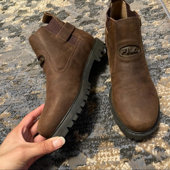 Fila | Shoes | Fila Brown Leather Boots | Poshmark